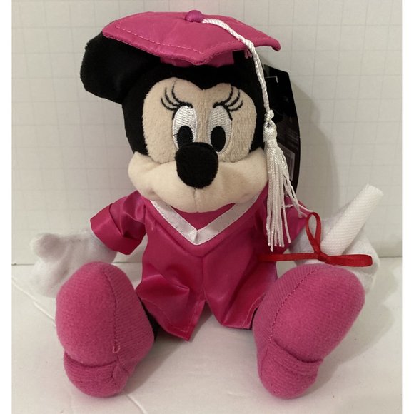 Disney | Toys | Disney Minnie Mouse Pink Graduation Plush Cap Gown ...